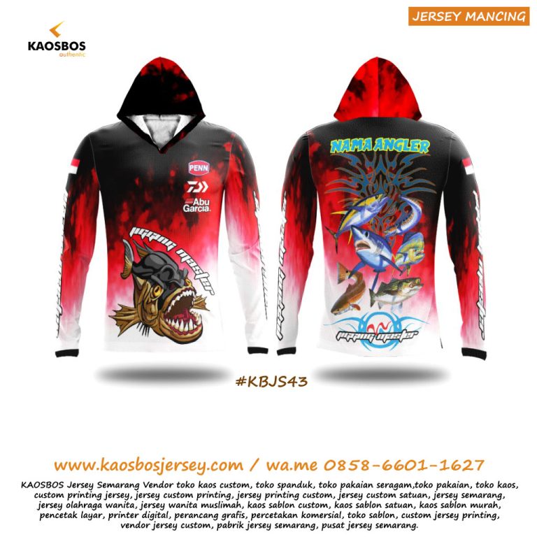 Jersey Mancing Mania Baramundi Lengan Panjang Putih Hitam - KAOSBOS ...