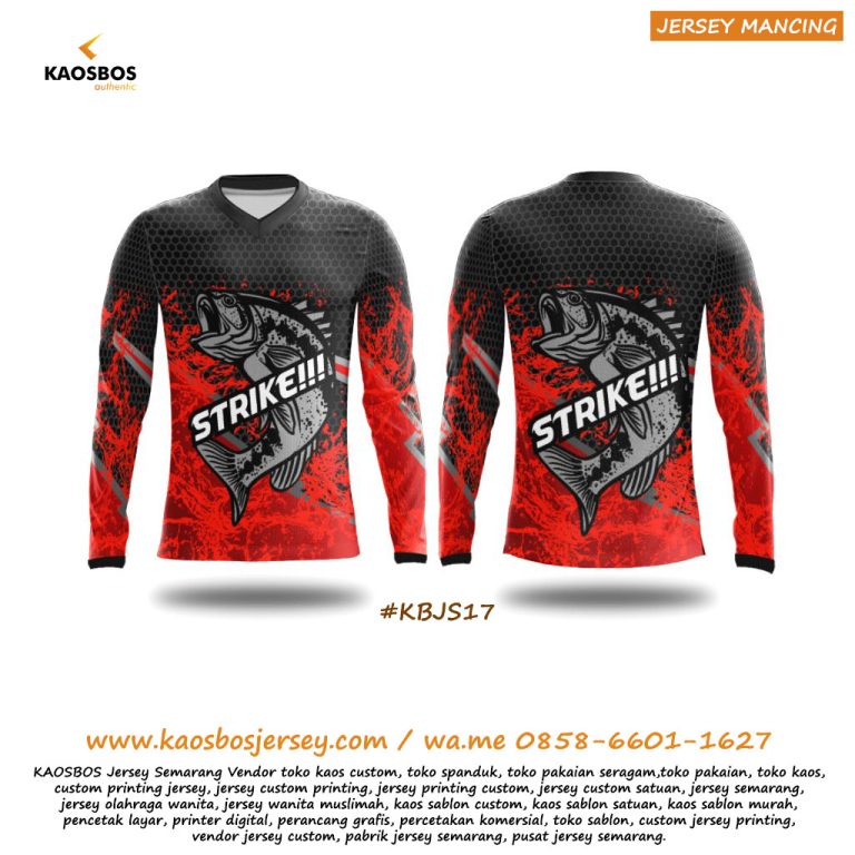 Jersey Mancing Mania Baramundi Lengan Panjang Putih Hitam - Kaos Bos ...